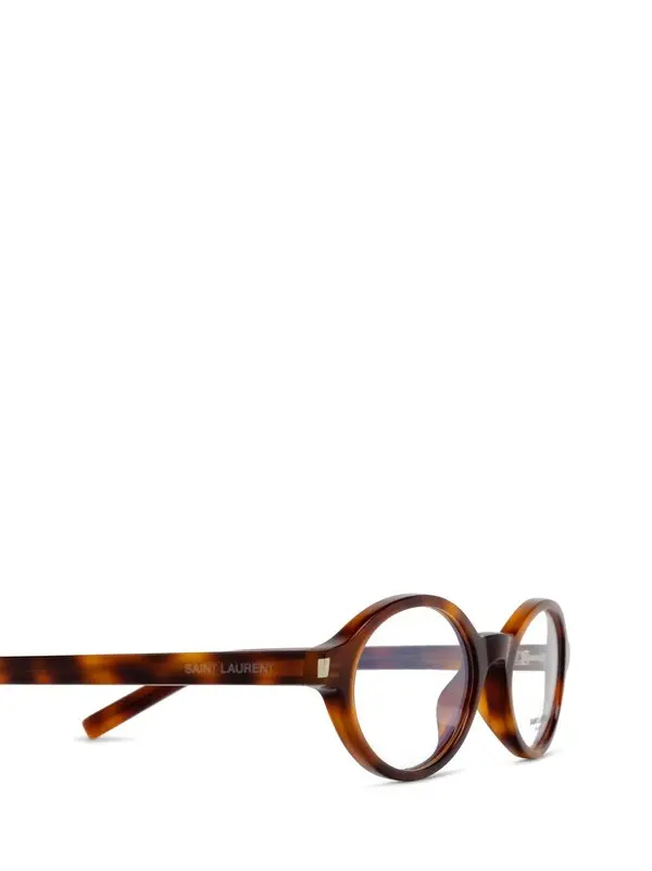 Saint Laurent Jeanne Oval Frame Eyeglasses - Havana