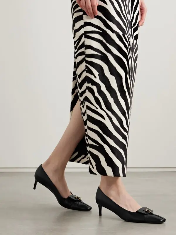 Khaite Celia Leather Square-toe Pumps