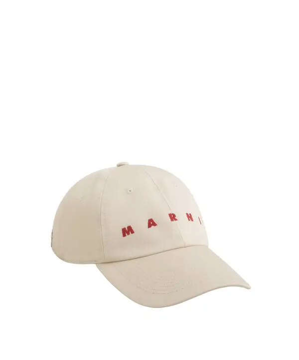 Marni Logo Embroidered Baseball Cap - Ivory