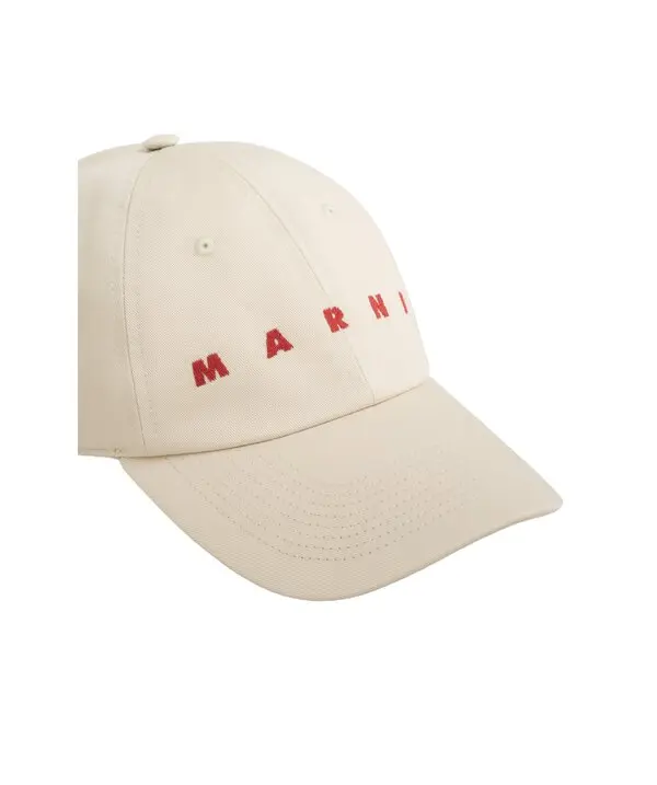 Marni Logo Embroidered Baseball Cap - Ivory