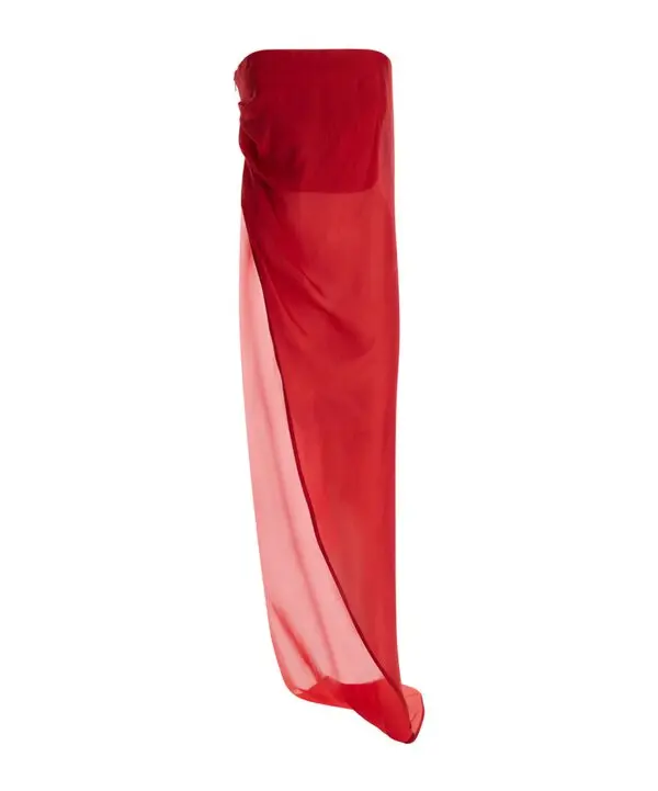 Rick Owens Lido Asymmetric Long Top - Red
