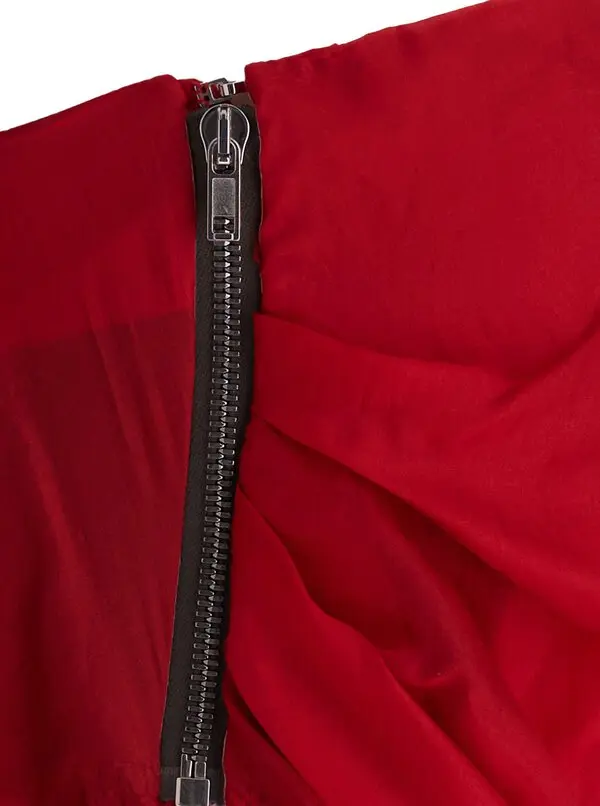 Rick Owens Lido Asymmetric Long Top - Red