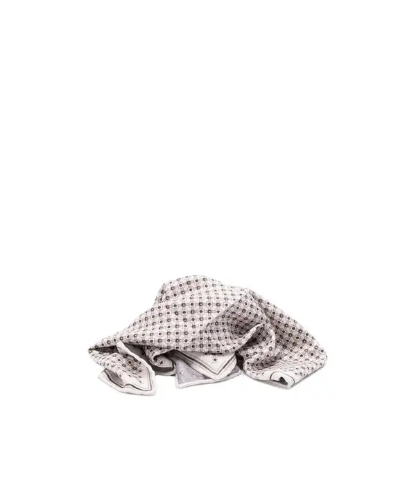 Brunello Cucinelli Geometric-pattern Silk Pocket Square - Gray
