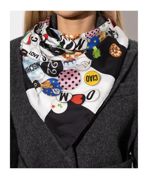 Moschino Printed Satin Scarf