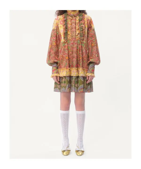 Valentino Garavani Voyage Imaginaire Ruffled Mini Dress - Brown