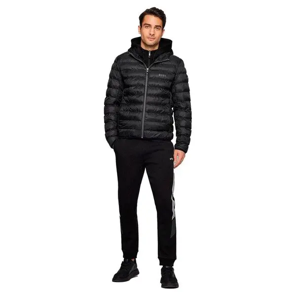 Hugo Boss Quilted Hooded Jacket - Black