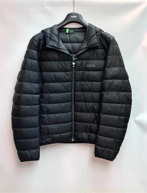 Hugo Boss Quilted Hooded Jacket - Black