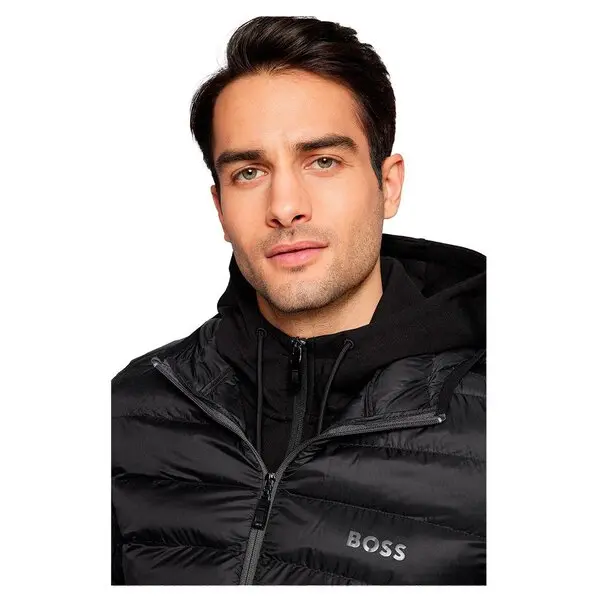 Hugo Boss Quilted Hooded Jacket - Black
