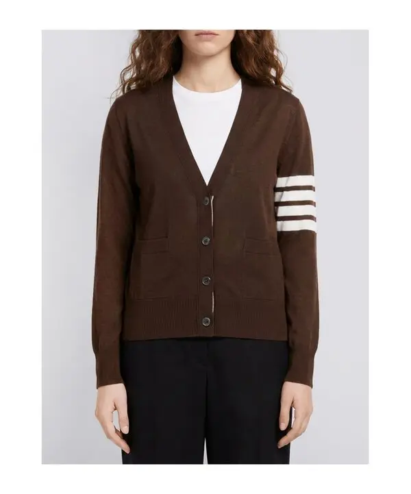 Thom Browne Four Bar V-neck Cardigan