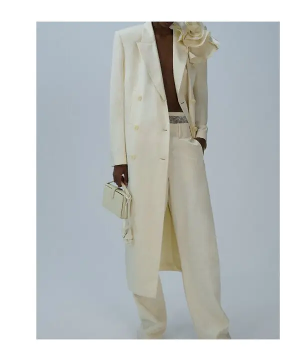 Magda Butrym Double-breasted Floral Appliqué Coat
