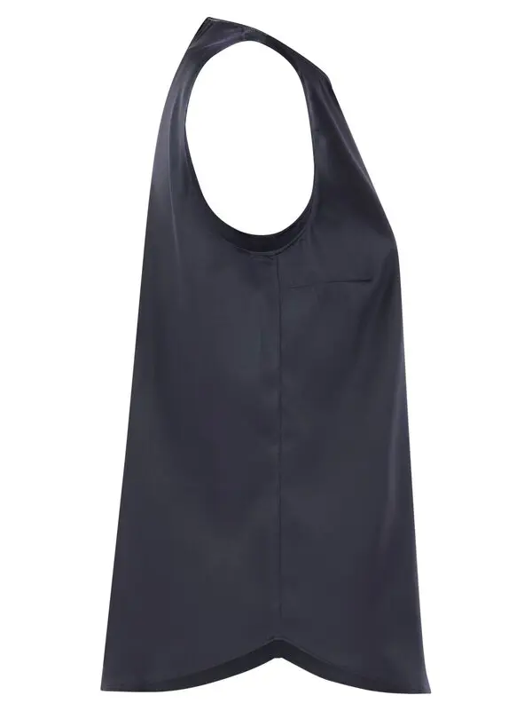 Brunello Cucinelli Sleeveless Satin Top - Blue