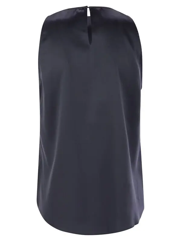 Brunello Cucinelli Sleeveless Satin Top - Blue