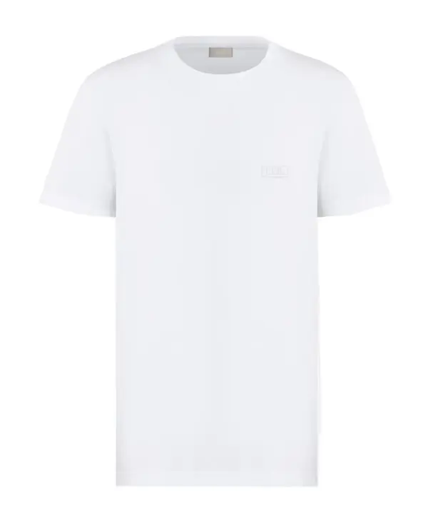 Dior Logo Embroidered Crewneck T-shirt - White
