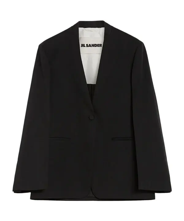 JIL SANDER Single-breasted Wool Blazer - Black