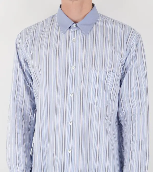 Comme Des Garçons Striped Shirt - Blue