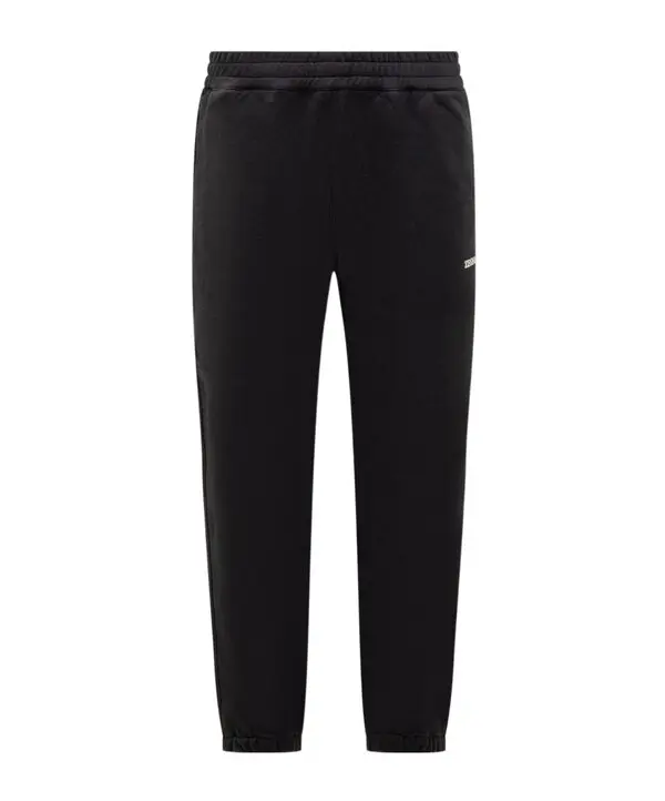 Zegna Rubberised-logo Jersey Track Pants - Black