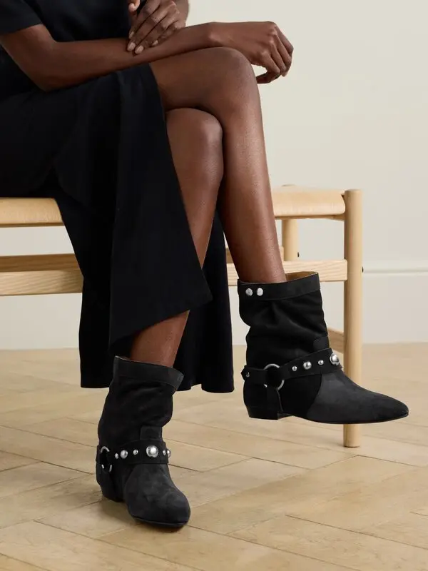 Isabel Marant Étoile Stania Slip-on Ankle Boots - Black