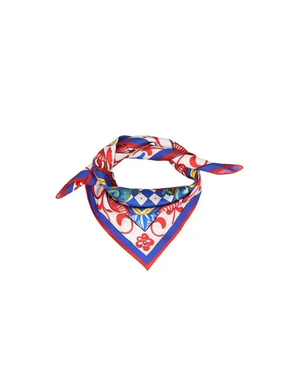 Dolce & Gabbana Dolce Gabbana Carretto-printed Square Twill Scarf - Red