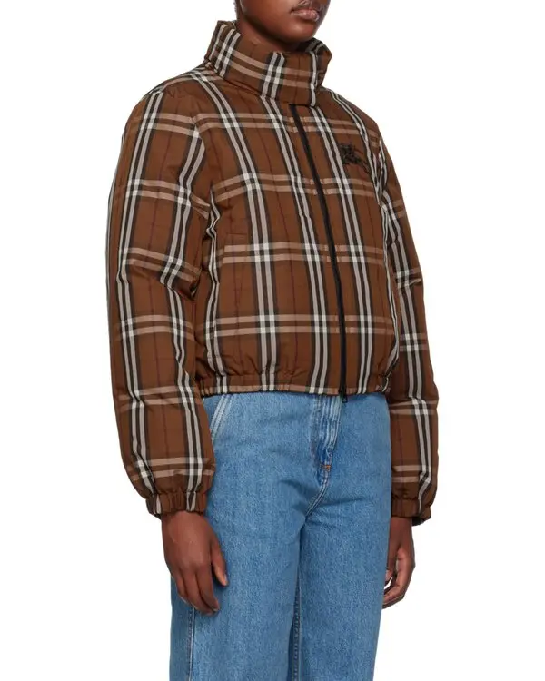 Burberry High-neck Quilted Check Jacket