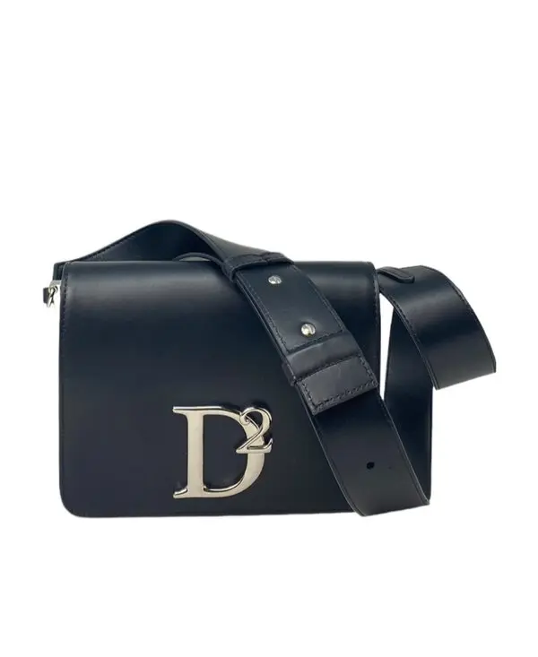 Dsquared2 Logo Plaque Shoulder Bag - Black