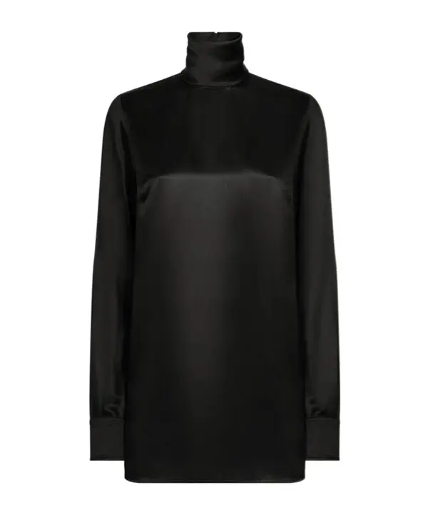 Dolce & Gabbana High Neck Satin Blouse