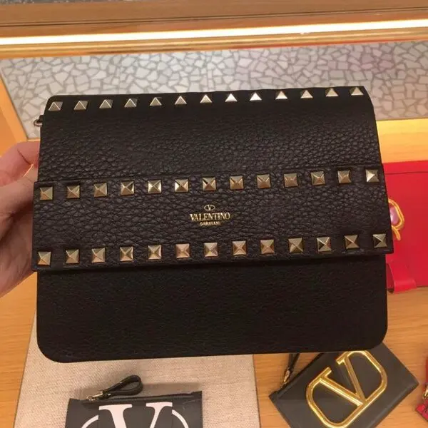 Valentino Garavani Small Rockstud Grainy Calfskin Crossbody Bag