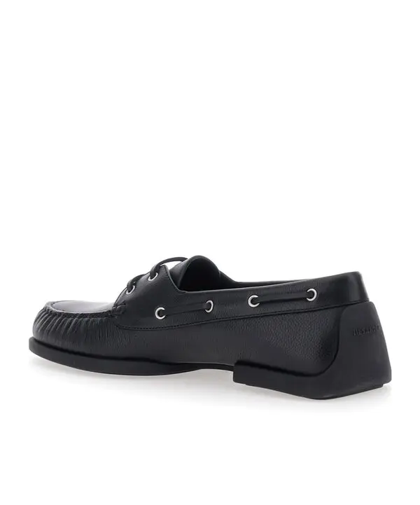 JIL SANDER Ruched Detailed Loafers - Black