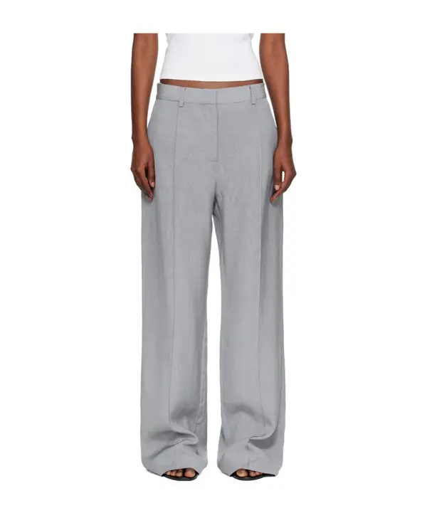 ST. AGNI Classic Pintuck Trousers - Grey