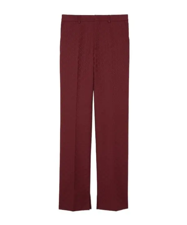 Gucci Monogrammed Straight-leg Trousers - Red