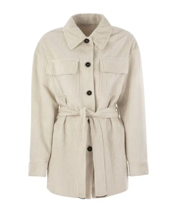 Brunello Cucinelli Corduroy Shirt With Lapel Collar - No