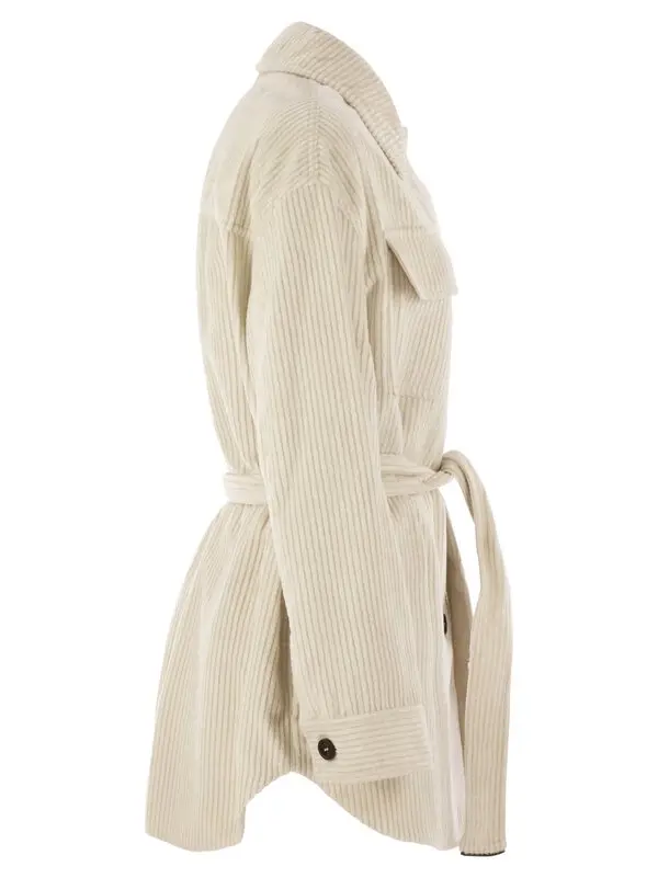 Brunello Cucinelli Corduroy Shirt With Lapel Collar - No