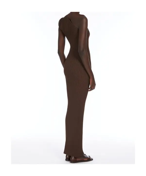 Max Mara Arda One-shoulder Ribbed Maxi Dress