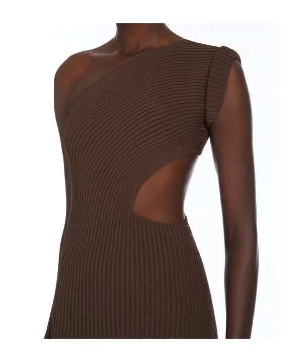 Max Mara Arda One-shoulder Ribbed Maxi Dress