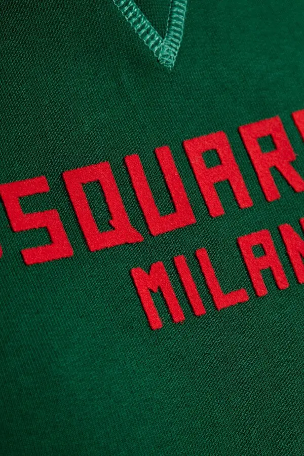 Dsquared2 Logo Print Drawstring Hoodie - Green