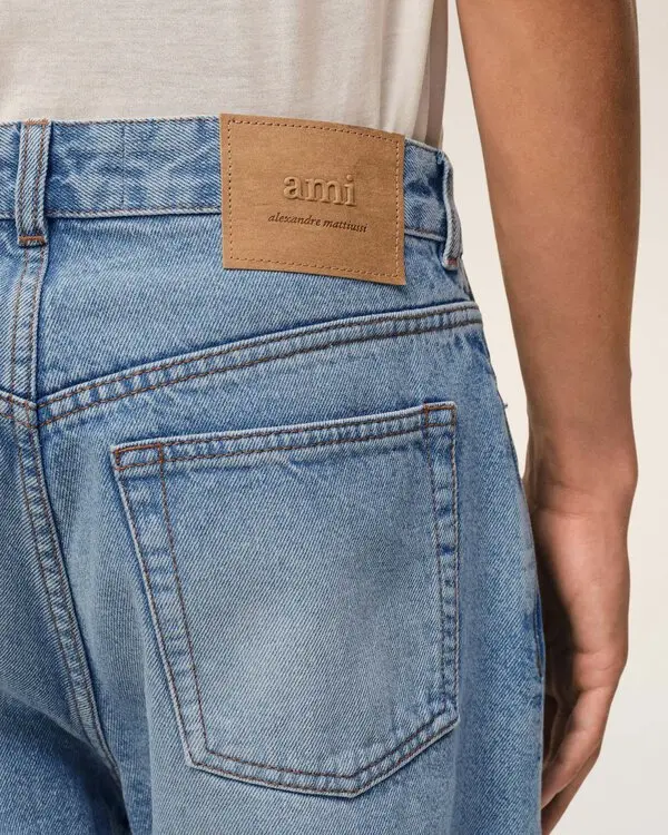 AMI Paris Logo Patch Bermuda Shorts - Blue