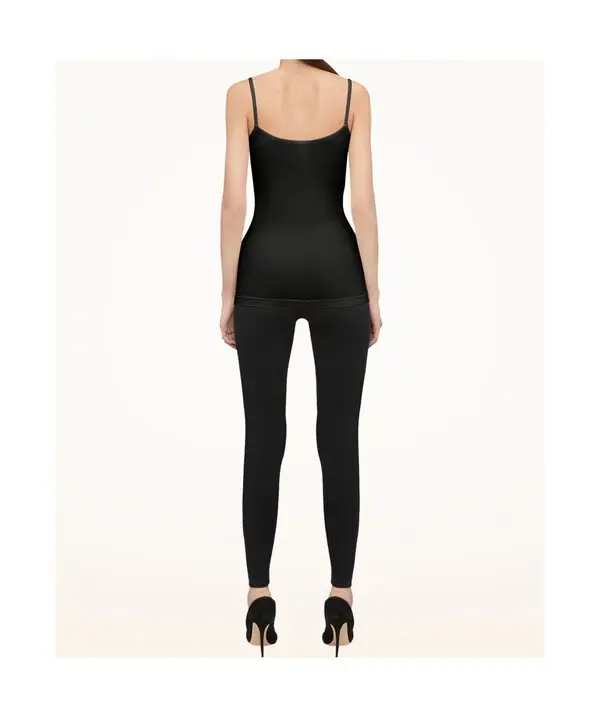 Wolford Spaghetti Strap Ribbed Jersey Camisole - Black