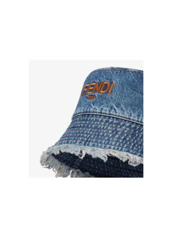 Fendi Embroidered Denim Bucket Hat