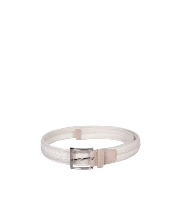 ORTIGNI Woven Belt With Buckle - White