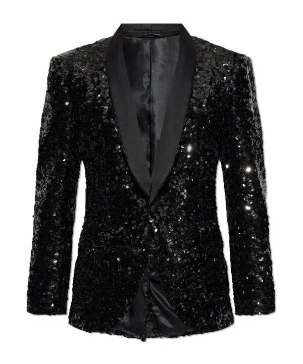 Dolce & Gabbana Dolce Gabbana Sequin Embellished Jacket - Black