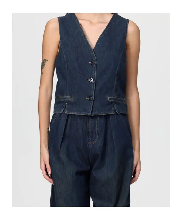 TWINSET Denim Boxy Waistcoat