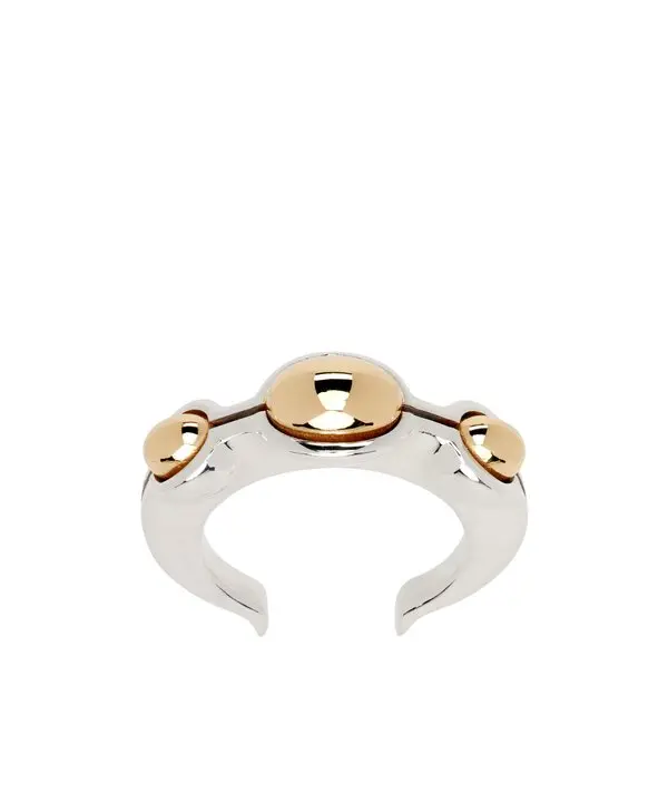 Bottega Veneta Logo Opening Ring - White