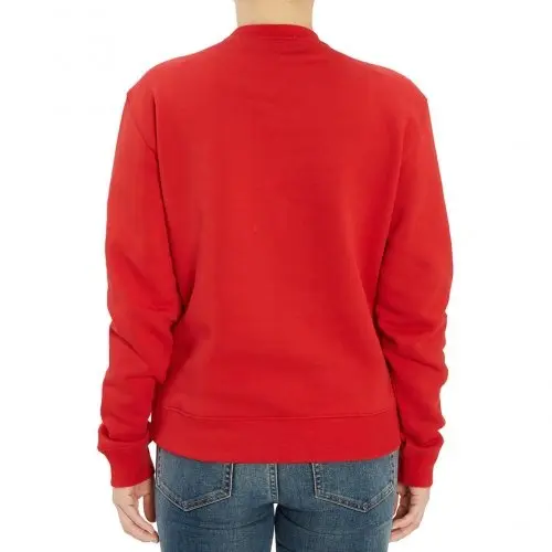 MSGM Logo Detail Crewneck Sweater - Red