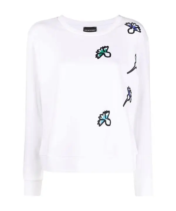 Emporio Armani Floral Print Sweater - White