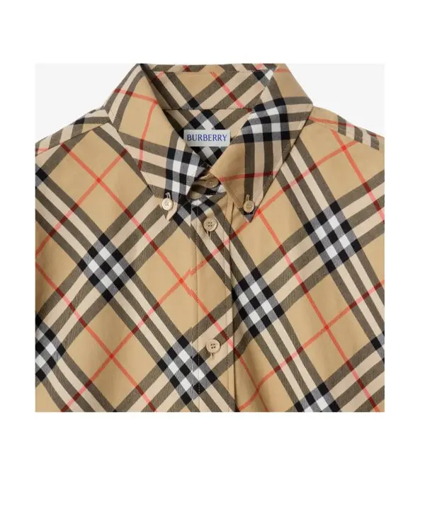 Burberry Relaxed Fit Check Flannel Shirt - Sand Beige