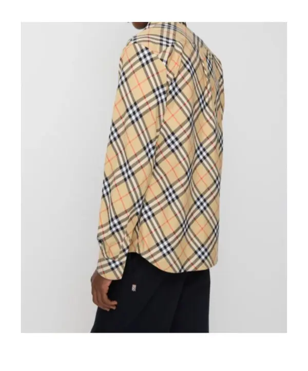 Burberry Relaxed Fit Check Flannel Shirt - Sand Beige