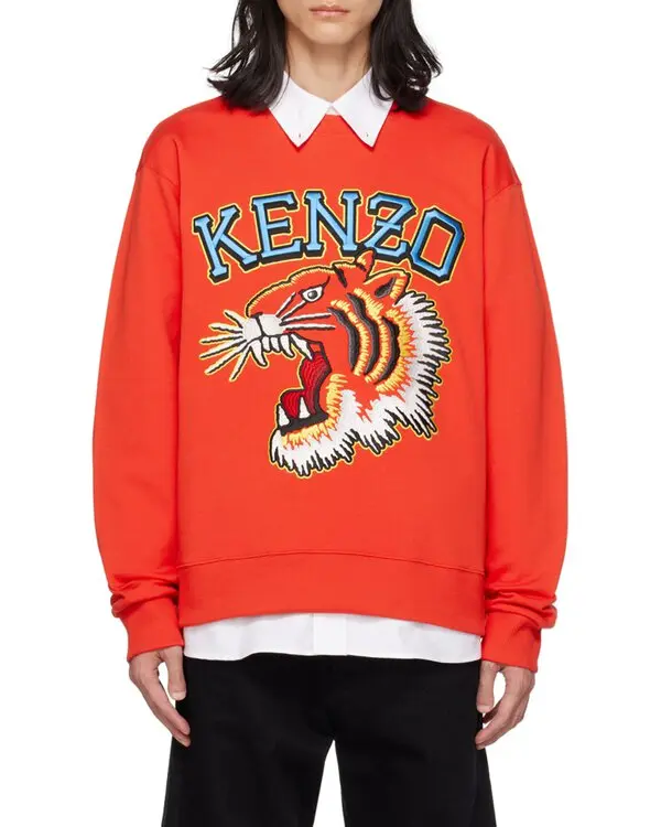 Kenzo Embroidered Tiger Crewneck Sweatshirt - Red