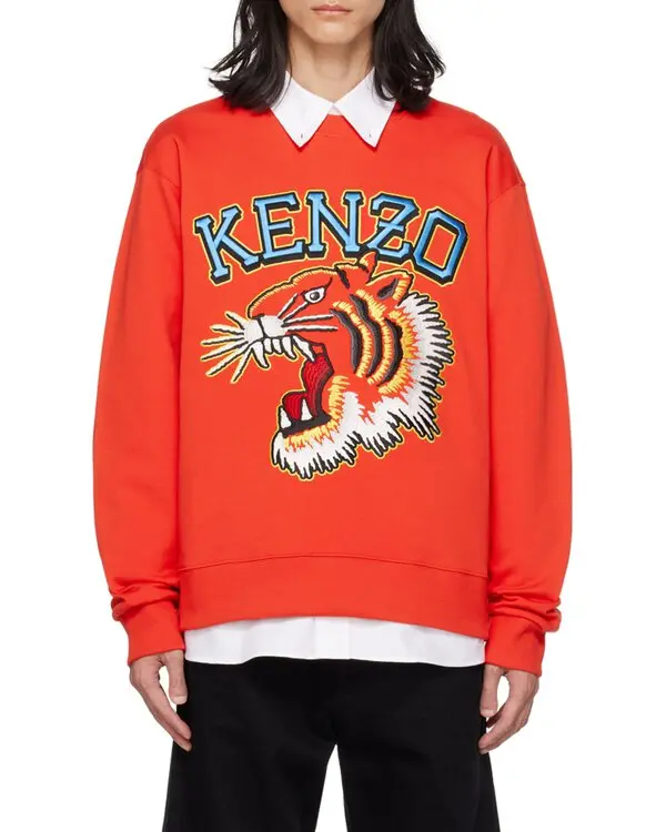 Kenzo Embroidered Tiger Crewneck Sweatshirt - Red