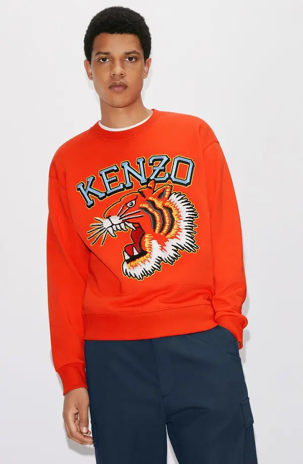 Kenzo Embroidered Tiger Crewneck Sweatshirt - Red