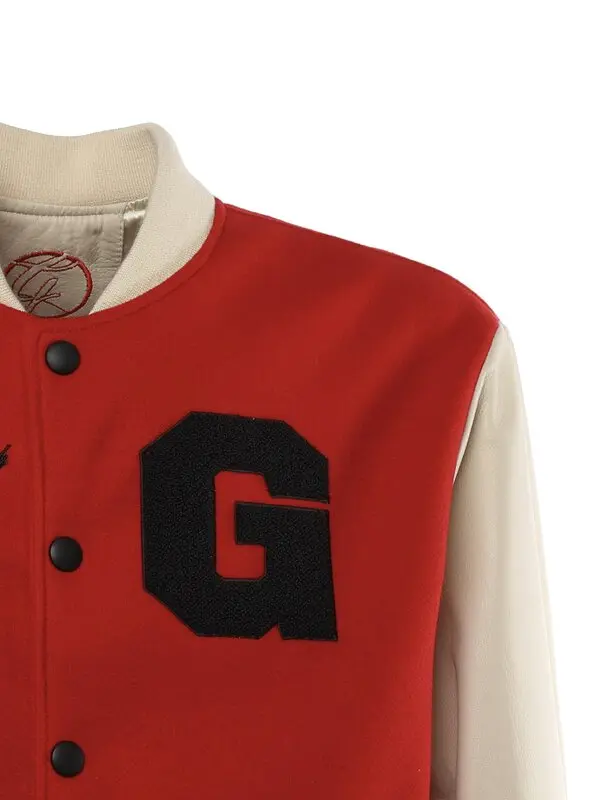 GIULIANO GALIANO Varsity Jacket With Leather Sleeves