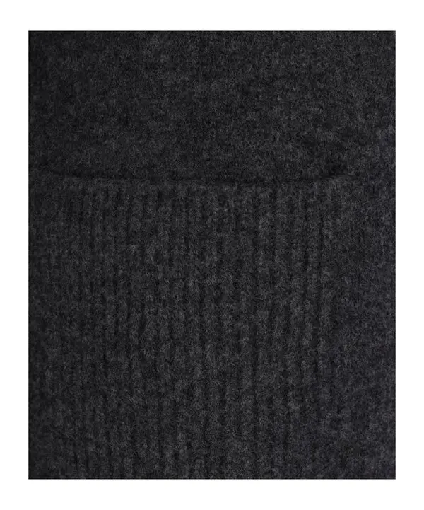 Yohji Yamamoto High Neck Ribbed Jumper With Zip Detail